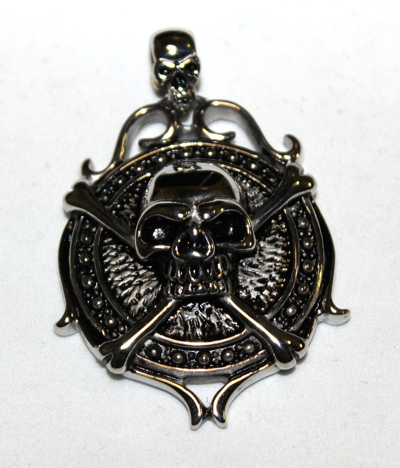 Stainless Steel Skull Shield with Cross and Bone- UDINC0486 – Until ...