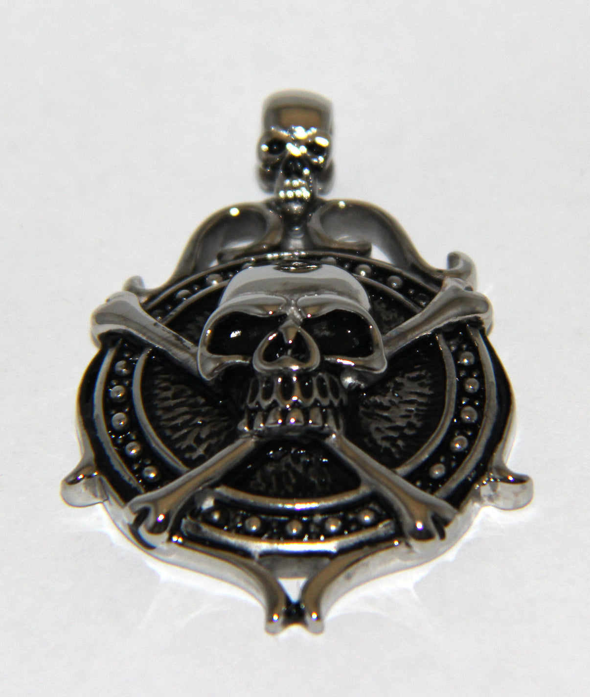 Stainless Steel Skull Shield with Cross and Bone- UDINC0486 – Until ...
