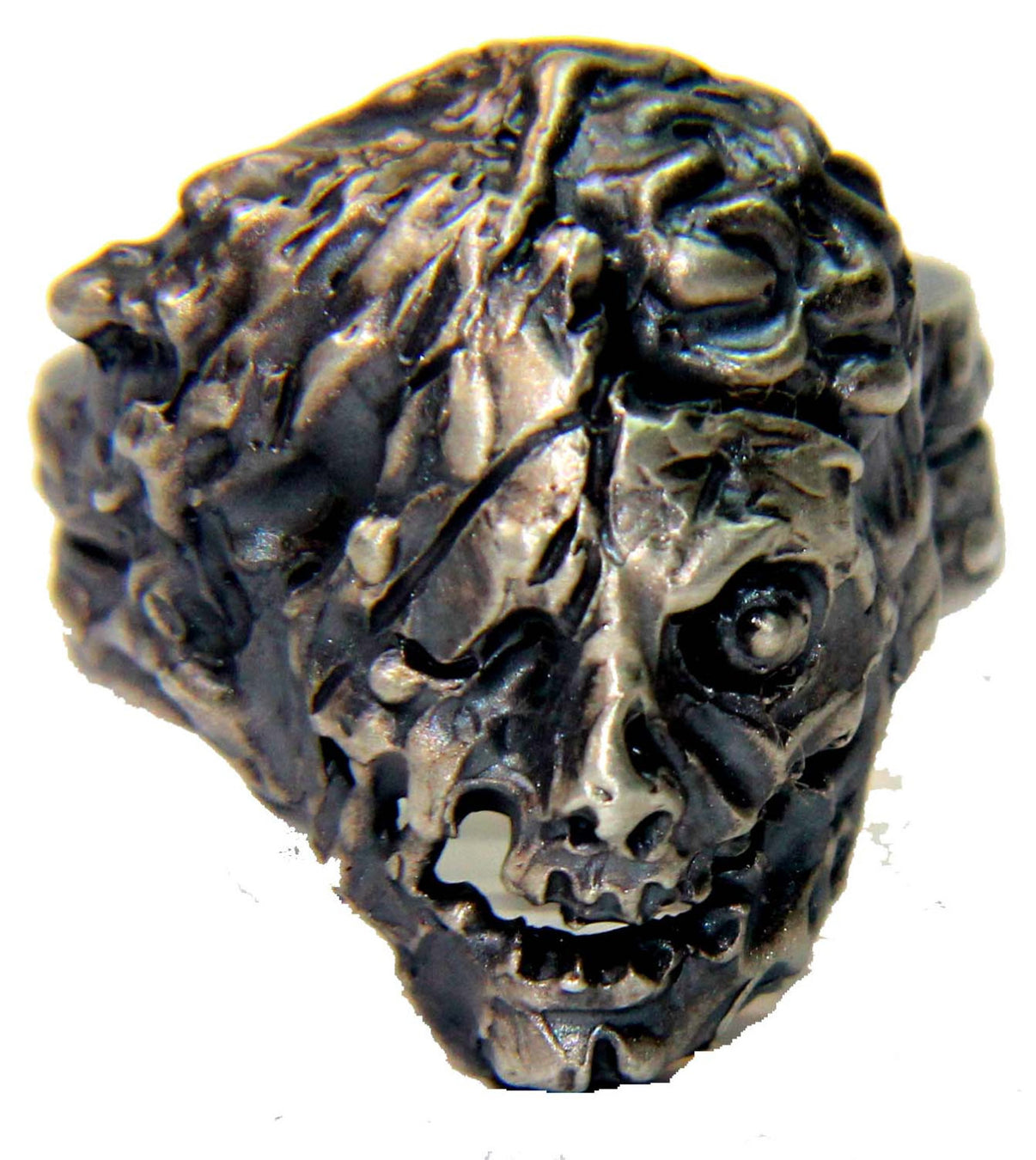 Until Death, Inc. "Zombie Ring" Huge .925 Sterling Silver Biker Skull